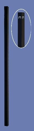 Aluminum Corner Post 2" x 2" x 6 for 4 2- Rail - BLK - Fence Outlet